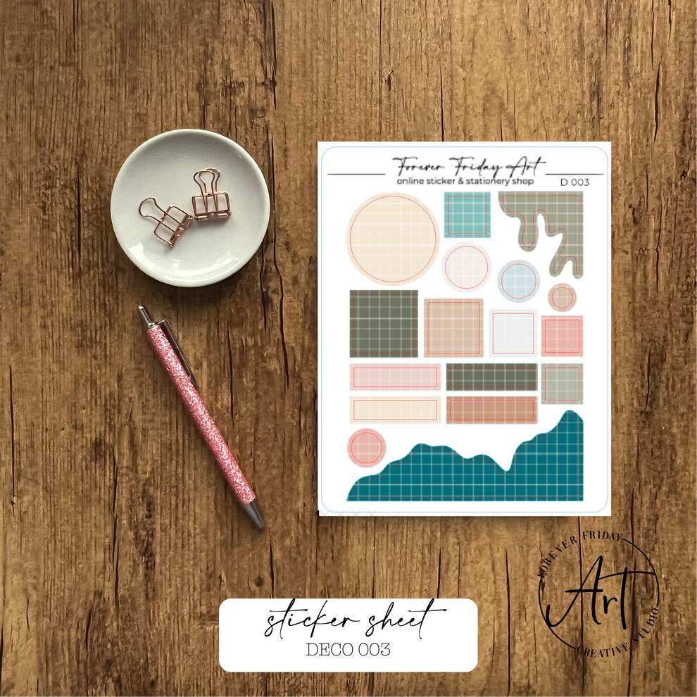 Deco Sticker Sheets D001-D004 – Forever Friday Art