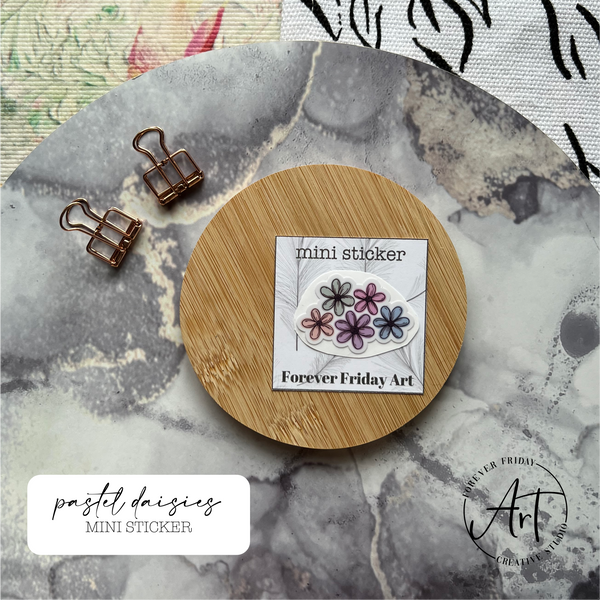 Pastel Daisies Sticker – Forever Friday Art